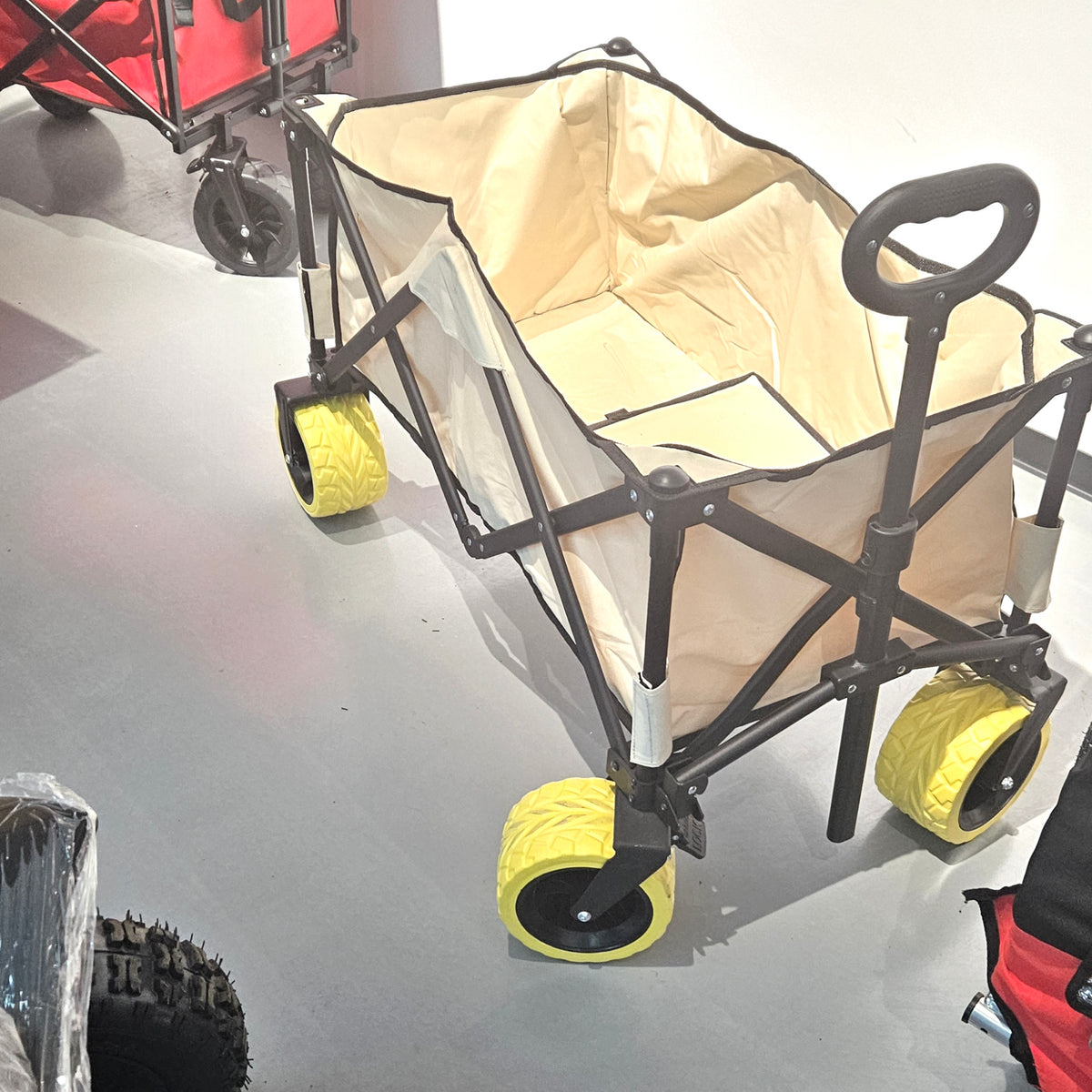 Beach Cart Folding Wagon Yellow fat wheels – Wired 2 Ride